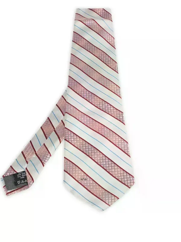 Valentino Garavani Striped Silk Tie - White