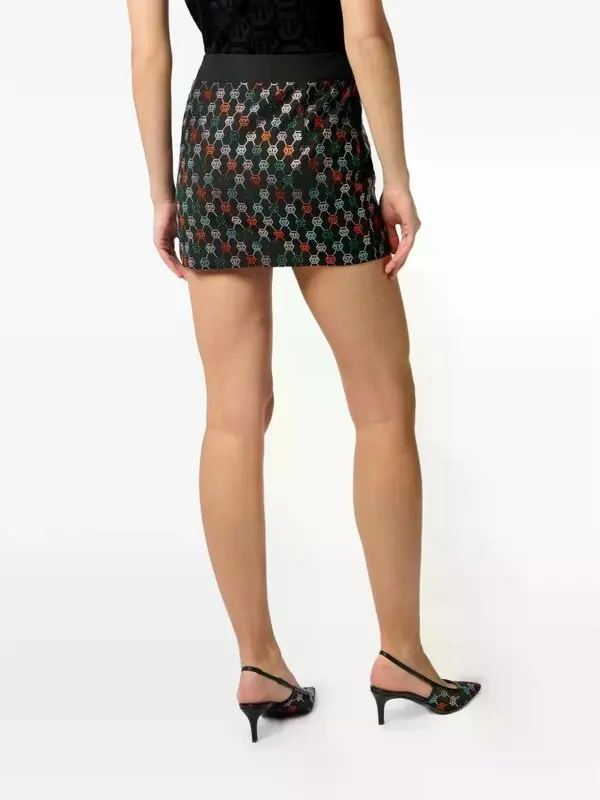 Philipp Plein Rhinestone-monogram Mini Skirt