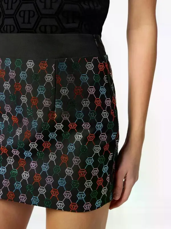 Philipp Plein Rhinestone-monogram Mini Skirt