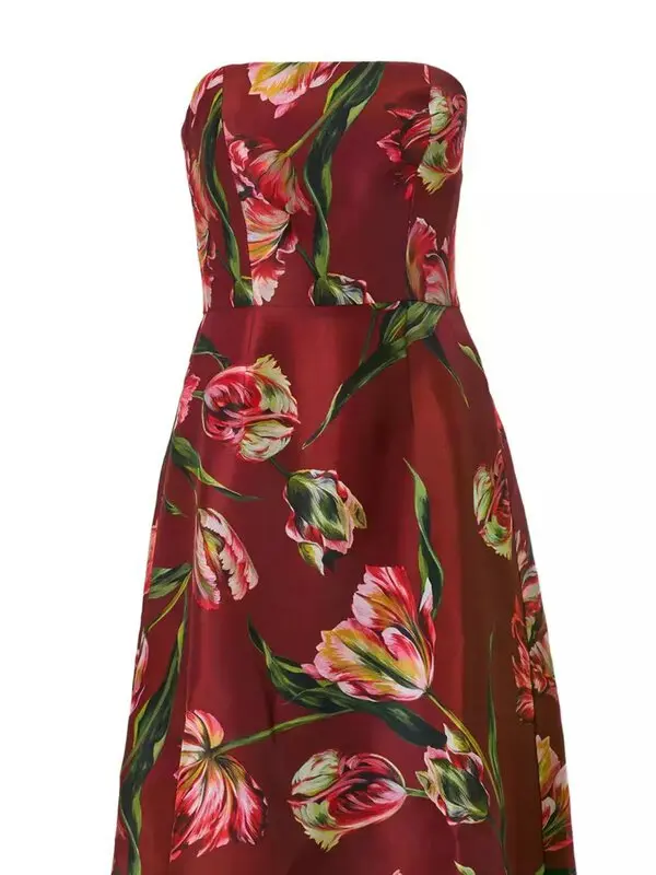 Carolina Herrera Tulip-print Strapless Gown