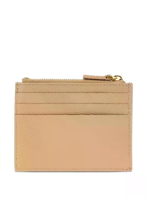 Valentino Garavani Vlogo Signature Grainy Calfskin Card Holder - Neutrals