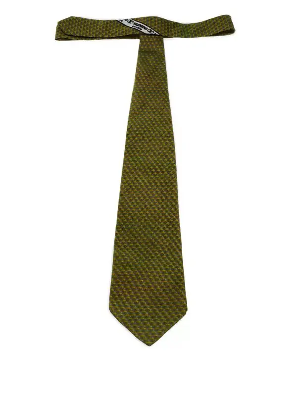 Valentino Garavani Geometric-pattern Silk Tie - Green