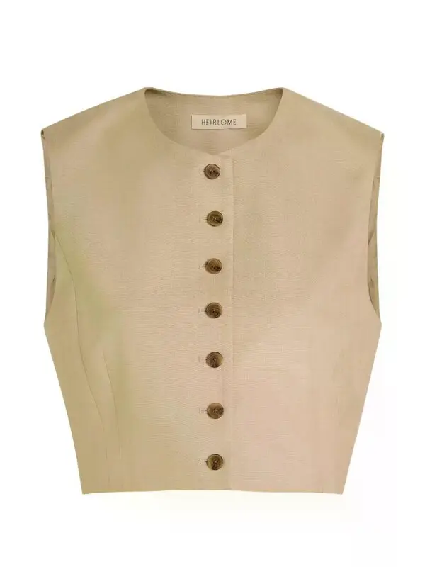 HEIRLOME Sleeveless Button-up Top - Neutrals