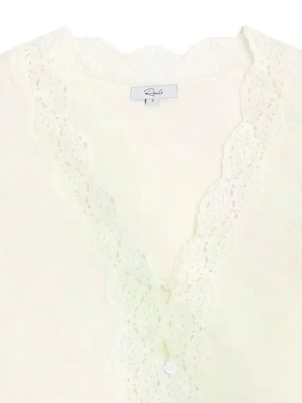 Rails Lace-trimmed V-neck Sweater