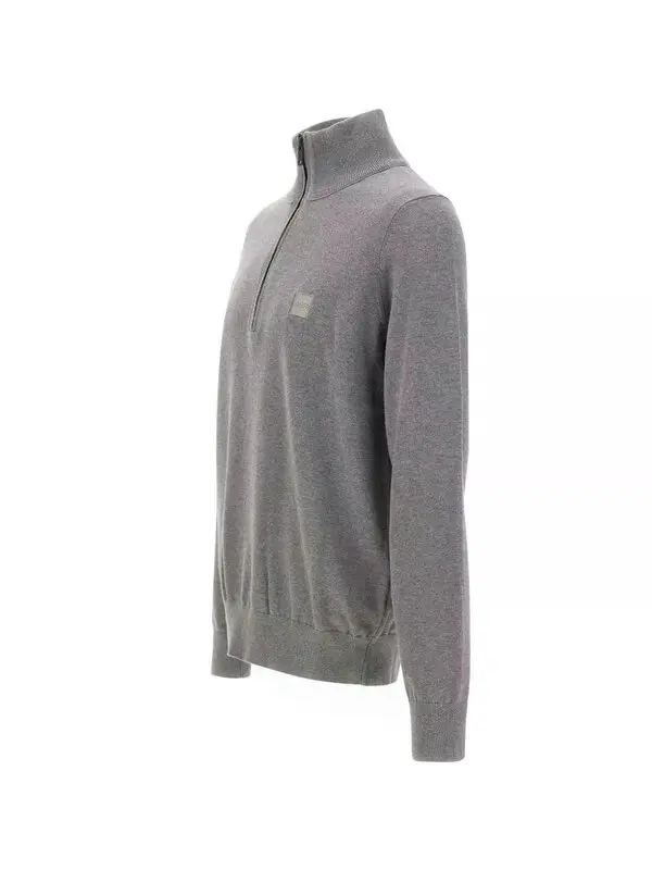 BOSS Zip-collar Sweater With Logo Tag