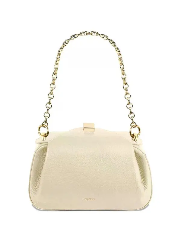 Yuzefi Mini Oyster Pebbled Clutch Shoulder Bag - Neutrals