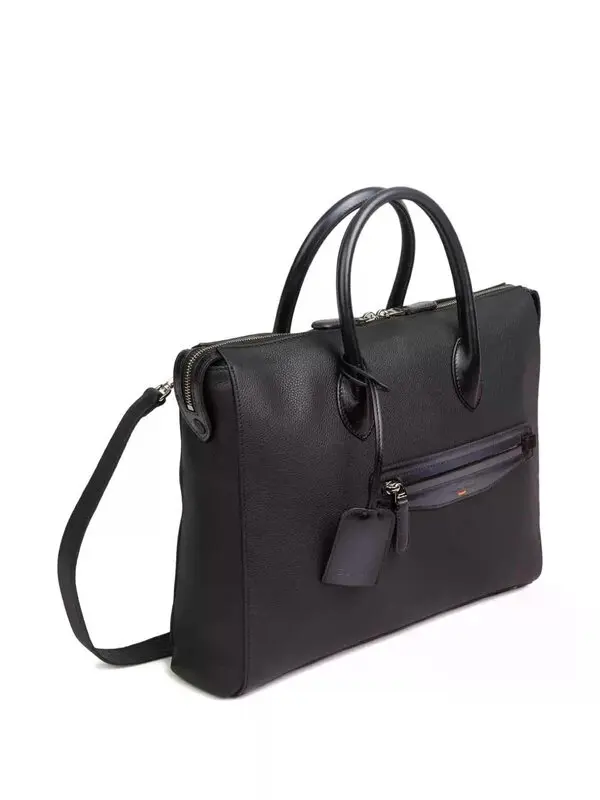 Santoni Leather Tote Bag - Black