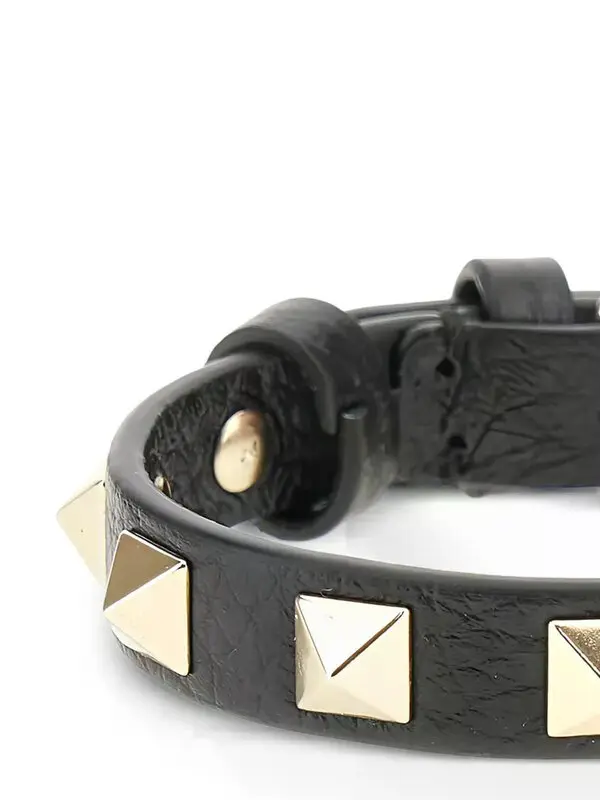 Valentino Garavani Pyramid Stud Bracelet - Black | Editorialist display picture 1
