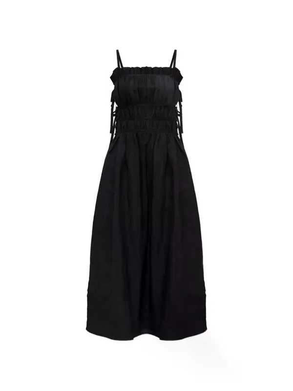 Cult Gaia Ruffled Tie Midi Dress