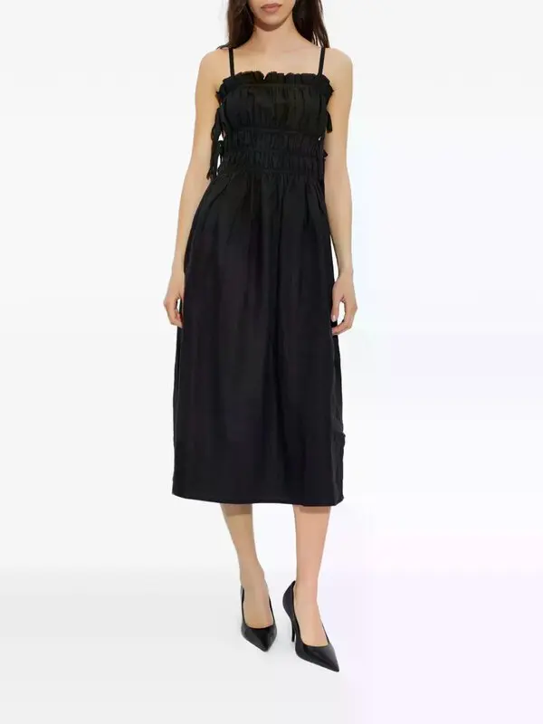 Cult Gaia Ruffled Tie Midi Dress