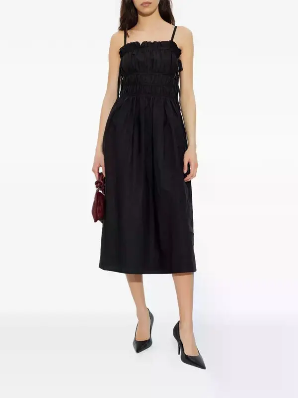 Cult Gaia Ruffled Tie Midi Dress