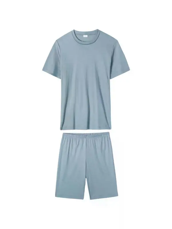Zimmerli Round-neck Short-sleeve Pajamas - Grey