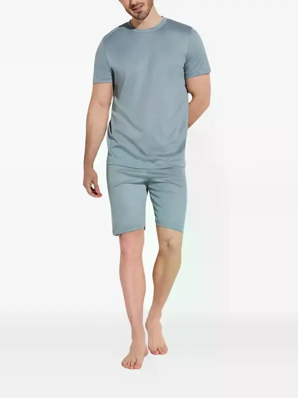 Zimmerli Round-neck Short-sleeve Pajamas - Grey