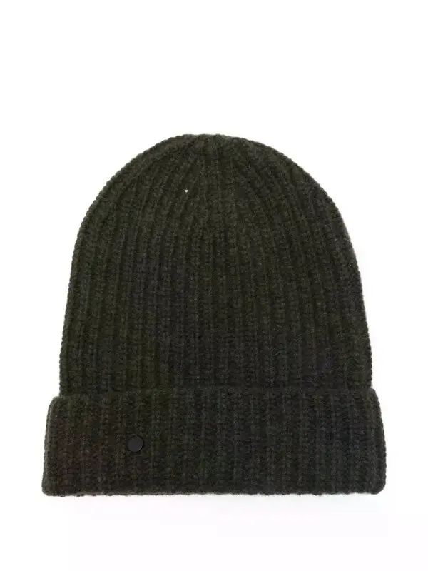 Closed Ribbed Beanie Hat - Green