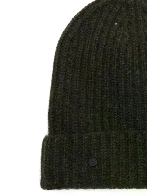 Closed Ribbed Beanie Hat - Green