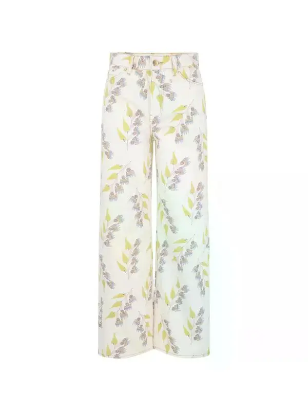 Ulla Johnson Willow Floral-print Wide-leg Jeans