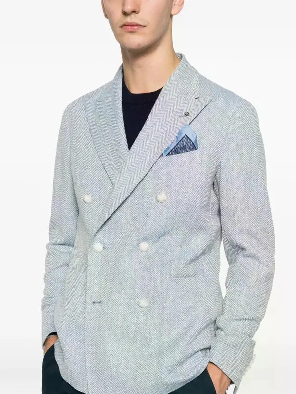 Tagliatore Double-breasted Herringbone Blazer