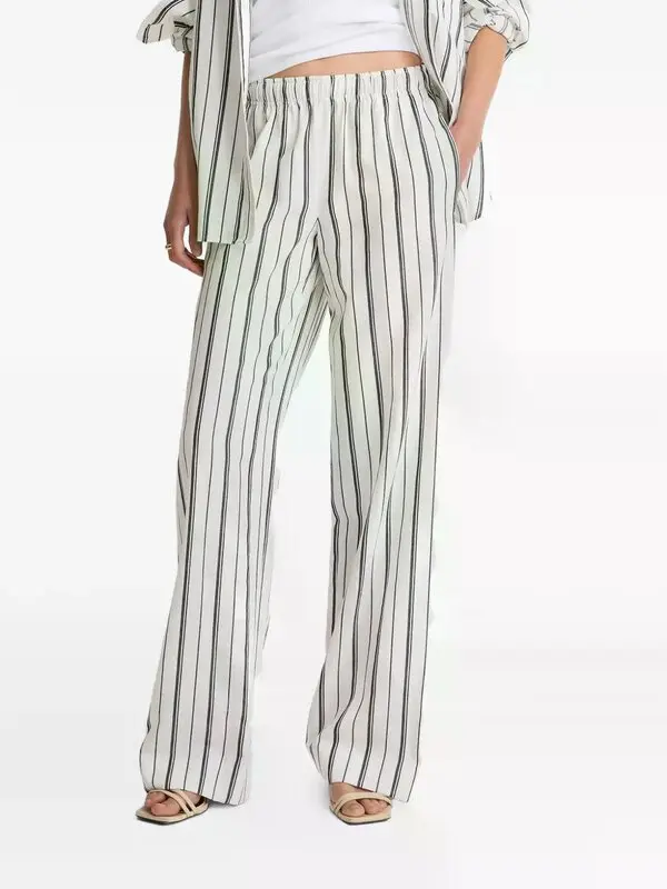 Vince Striped Trousers - White