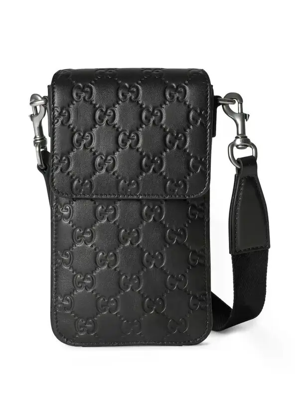 Gucci Gg-embossed Phone Bag - Black