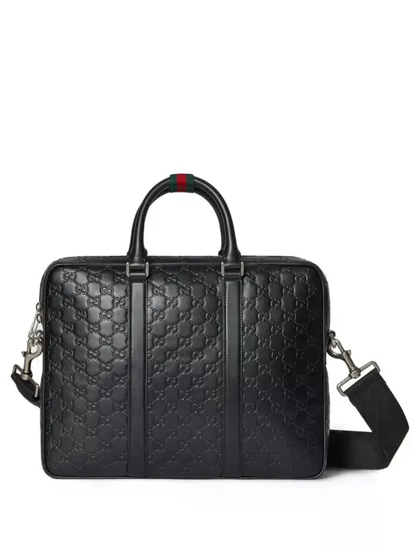 Gucci Gg Motif Briefcase - Black