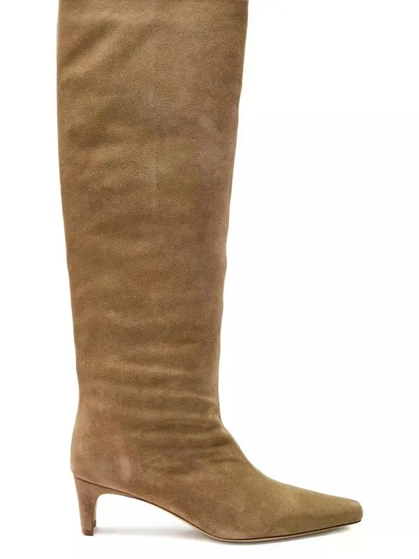 Staud Wally Suede Knee-high Boots - Neutrals