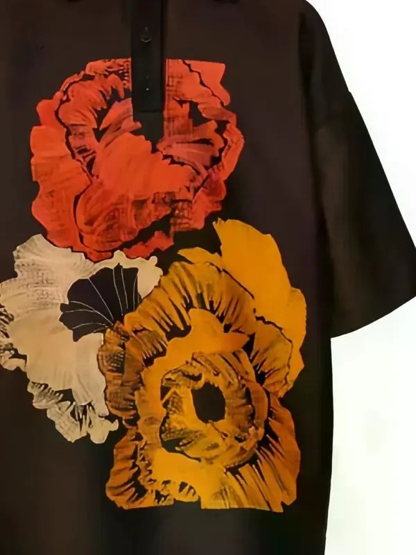 FERRAGAMO Floral Print Polo Shirt