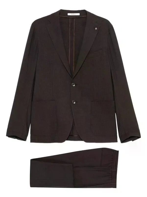 Tagliatore Textured Suit - Brown