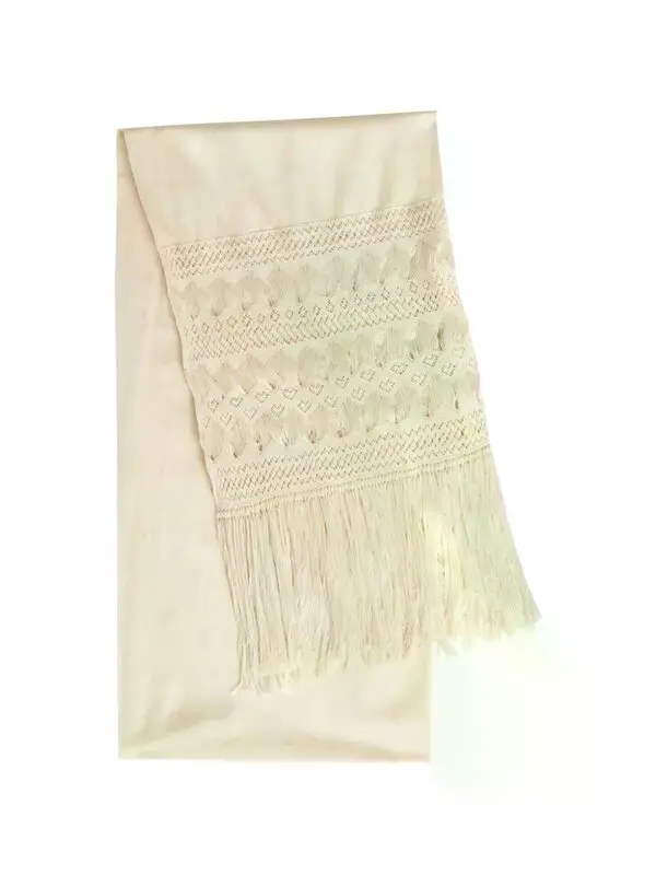 HEIRLOME Rebozo Arturo Estrada Fringed Woven Scarf - Neutrals