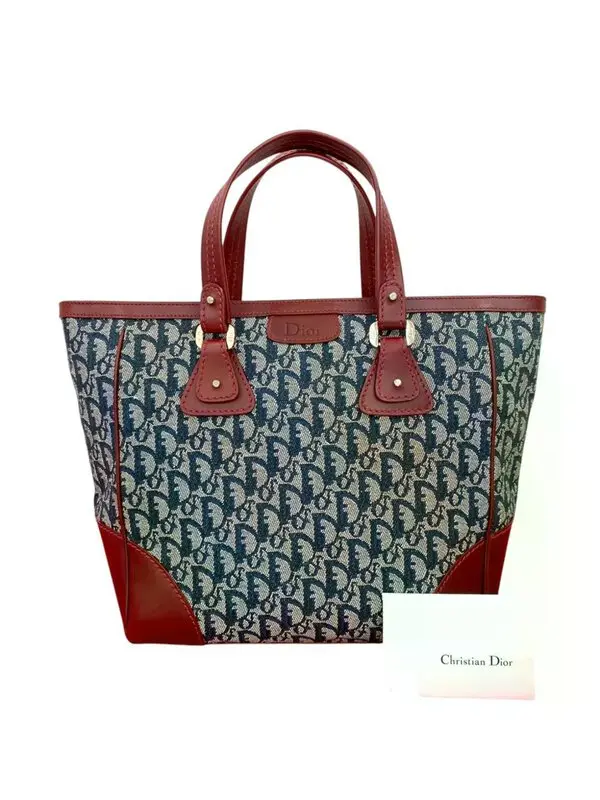 Dior Diorissimo Trotter Canvas Zip Tote Bag - Red