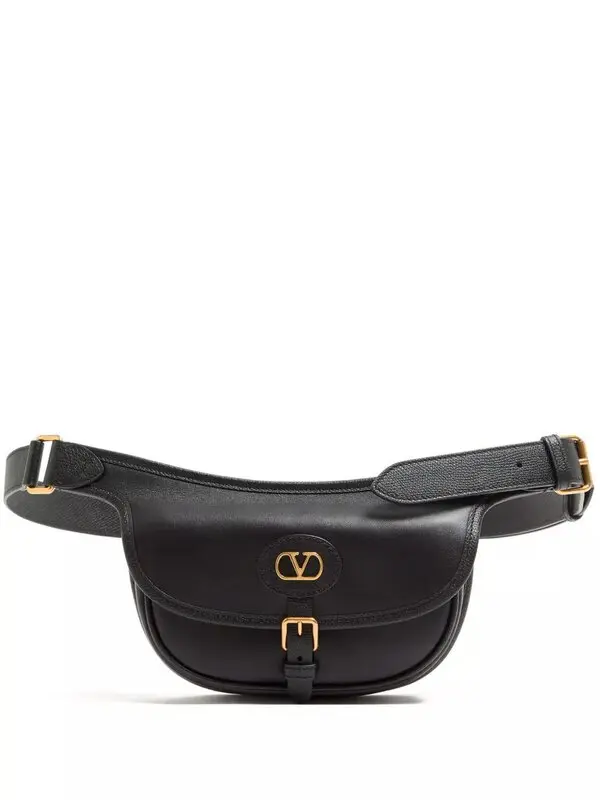 Valentino Garavani Vlogo Antibes Leather Belt Bag - Black