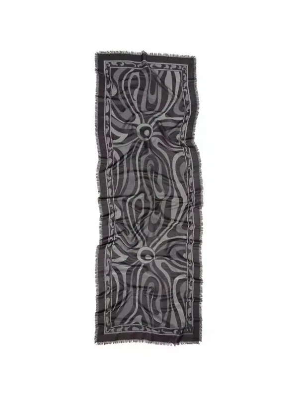 Emilio Pucci Marmo-print Jacquard Scarf - Grey