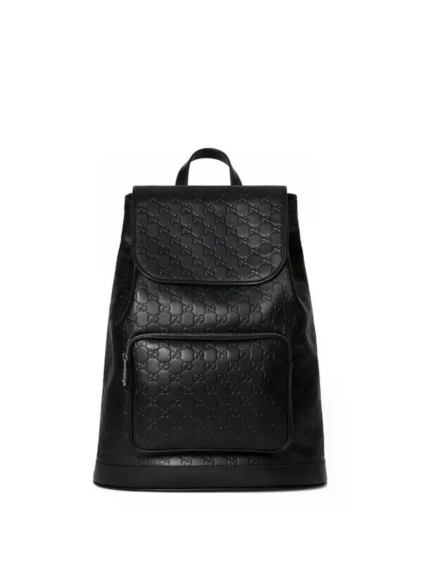 Gucci Gg Emblem Backpack - Black