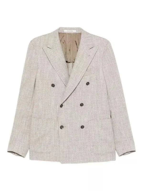 Tagliatore Double-breasted Herringbone Blazer