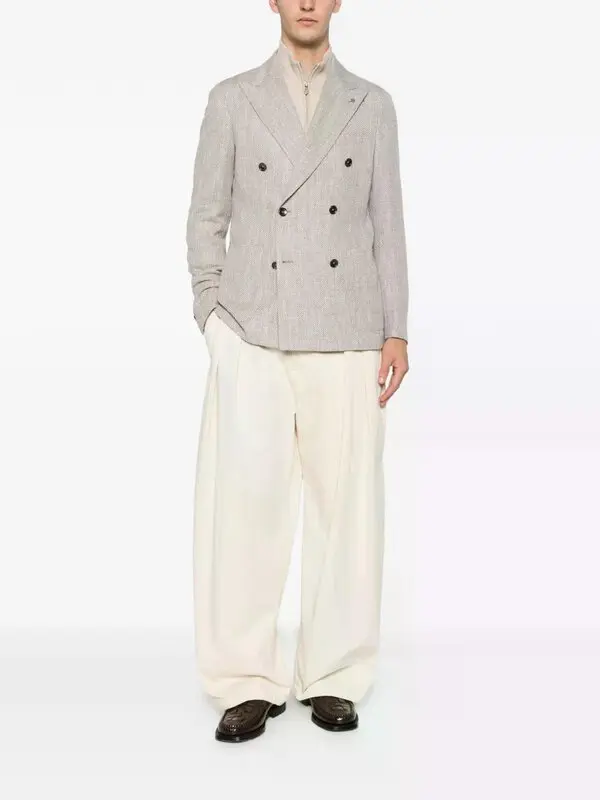 Tagliatore Double-breasted Herringbone Blazer