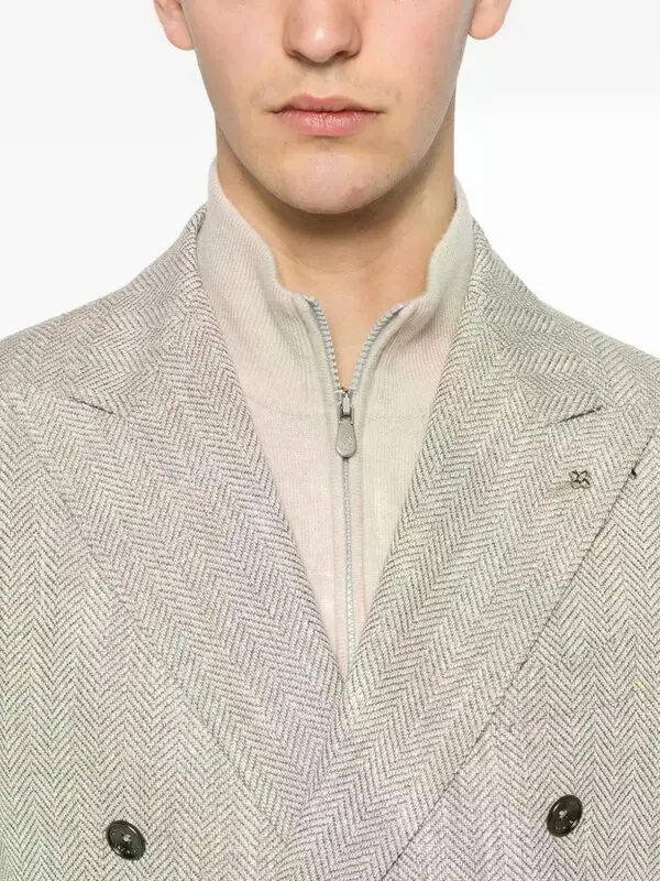 Tagliatore Double-breasted Herringbone Blazer