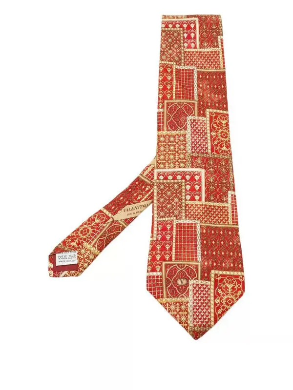 Valentino Garavani Silk Patterned Tie - Red