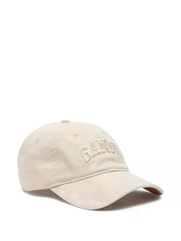 GANNI Logo-embroidered Cap - Neutrals