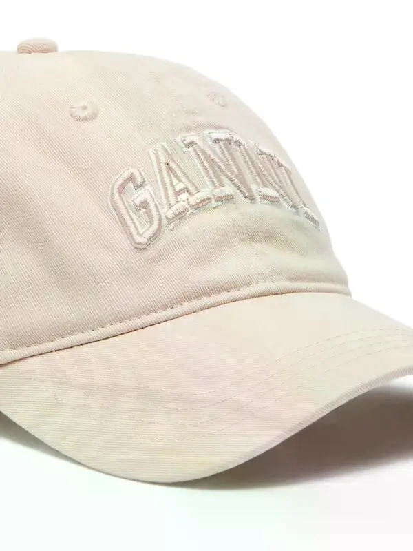 GANNI Logo-embroidered Cap - Neutrals