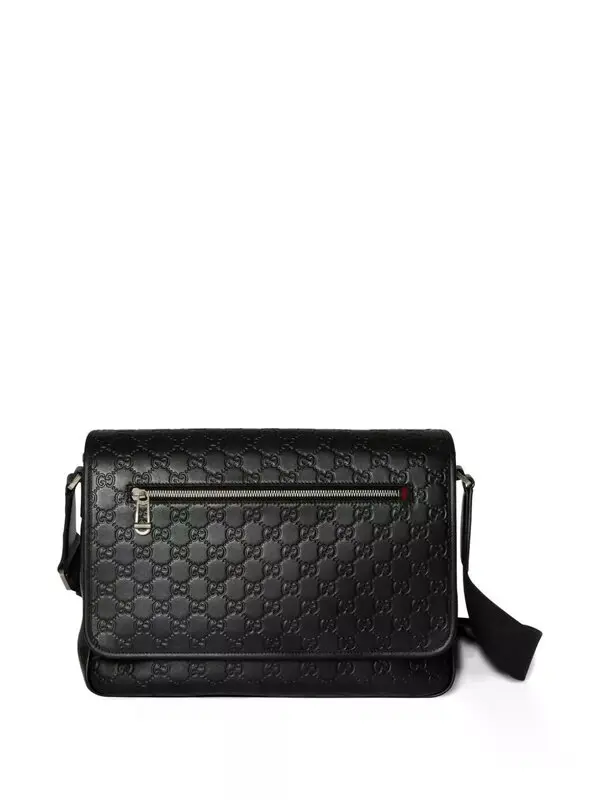 Gucci Gg Emblem Messenger Bag - Black