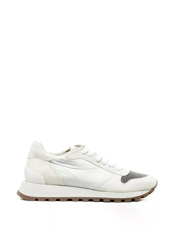 Brunello Cucinelli Suede-panels Low-top Sneakers - Neutrals