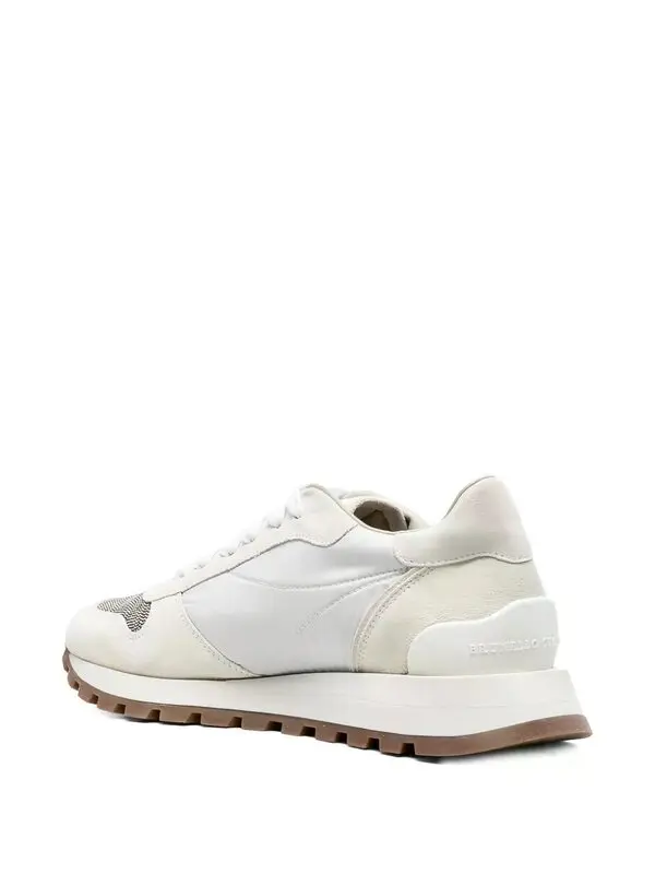Brunello Cucinelli Suede-panels Low-top Sneakers - Neutrals