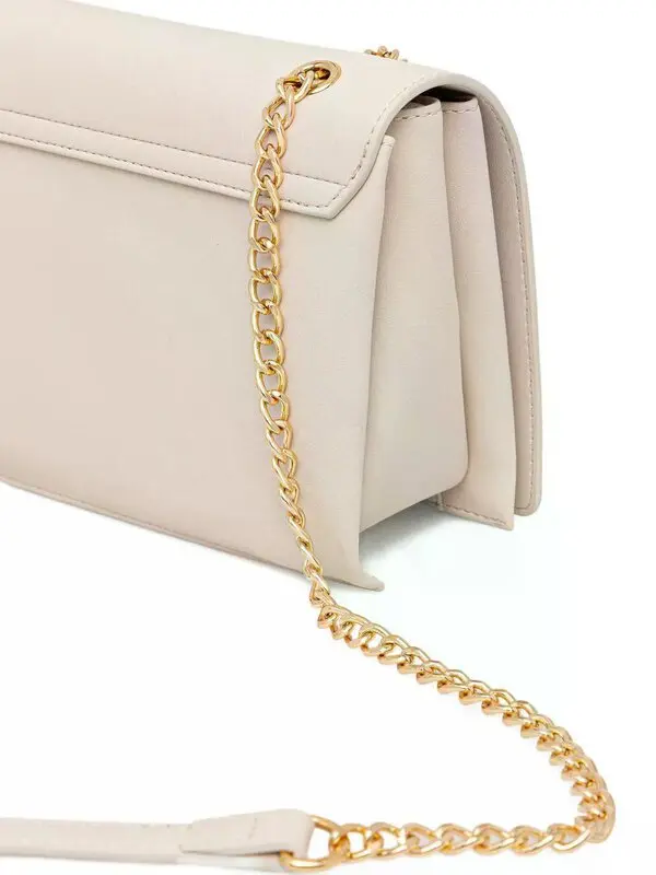 Moschino Logo Chain Shoulder Bag - Neutrals