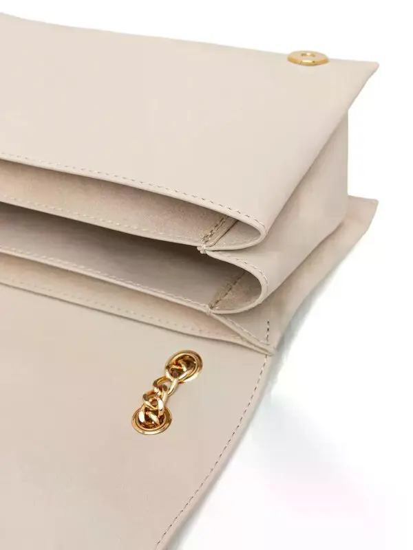 Moschino Logo Chain Shoulder Bag - Neutrals