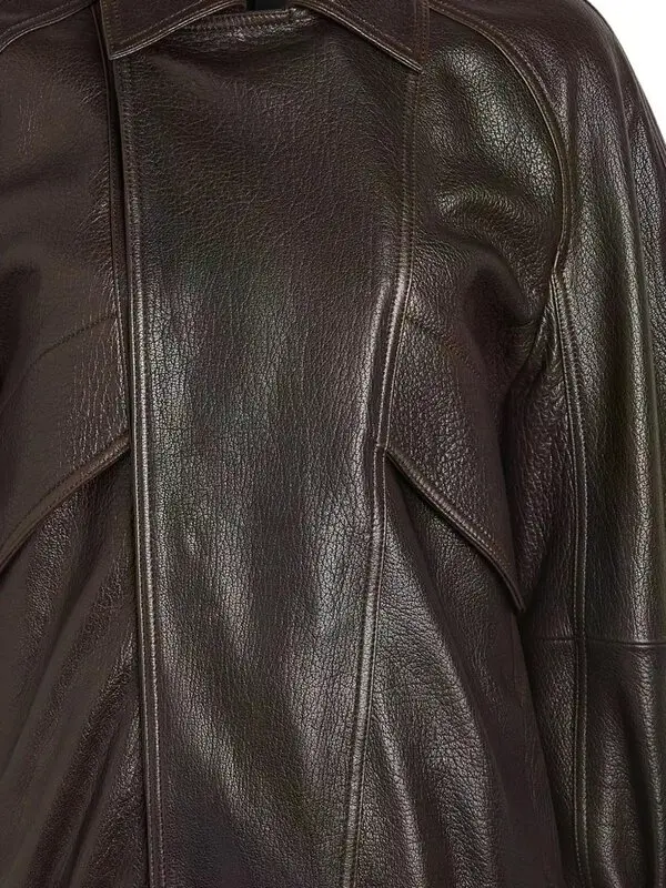 Nour Hammour Raglan-sleeve Leather Jacket
