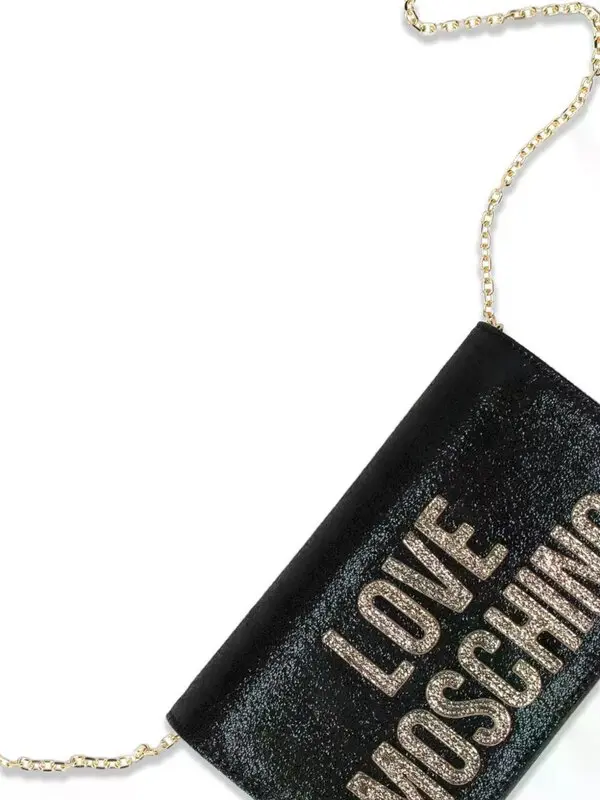 Moschino Logo-embellished Crossbody Bag - Black