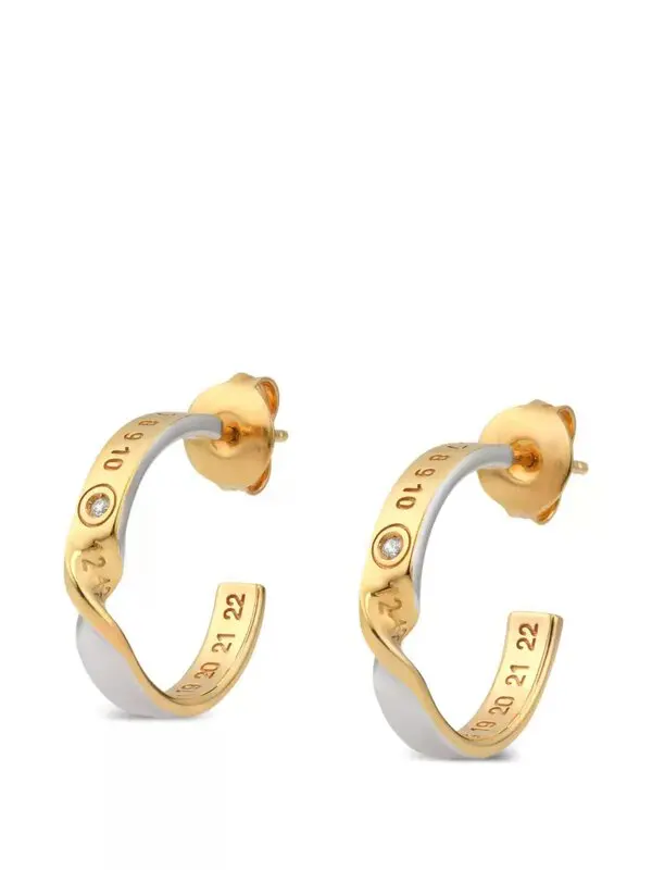 MAISON MARGIELA Numeric Diamond Hoop Earrings - Gold
