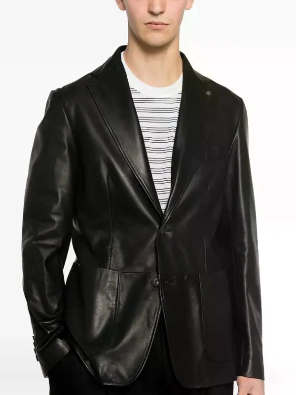Tagliatore Single-breasted Leather Blazer