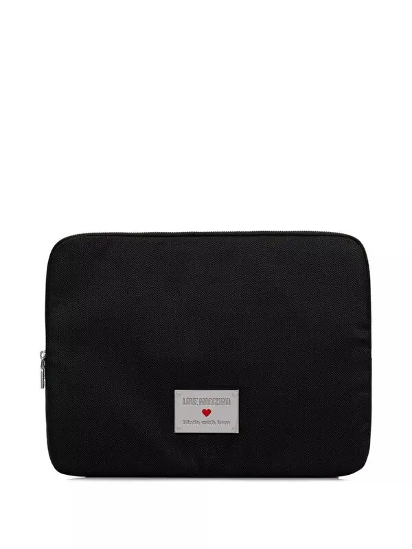 Moschino Zip Plaque Computer Case - Black