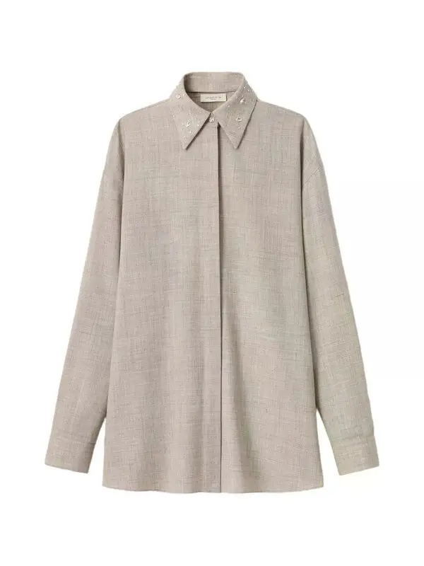 Lafayette 148 New York Crystal-collar Shirt
