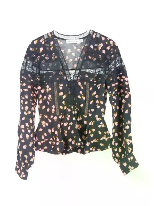 SELF-PORTRAIT Lace Floral-print Top